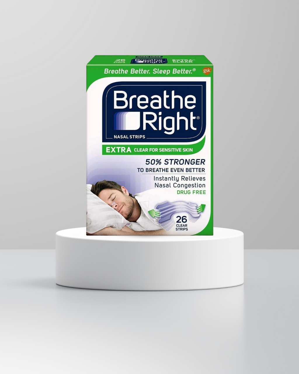 Breathe Right Extra Strength Clear Drug-Free Nasal Strips for ...